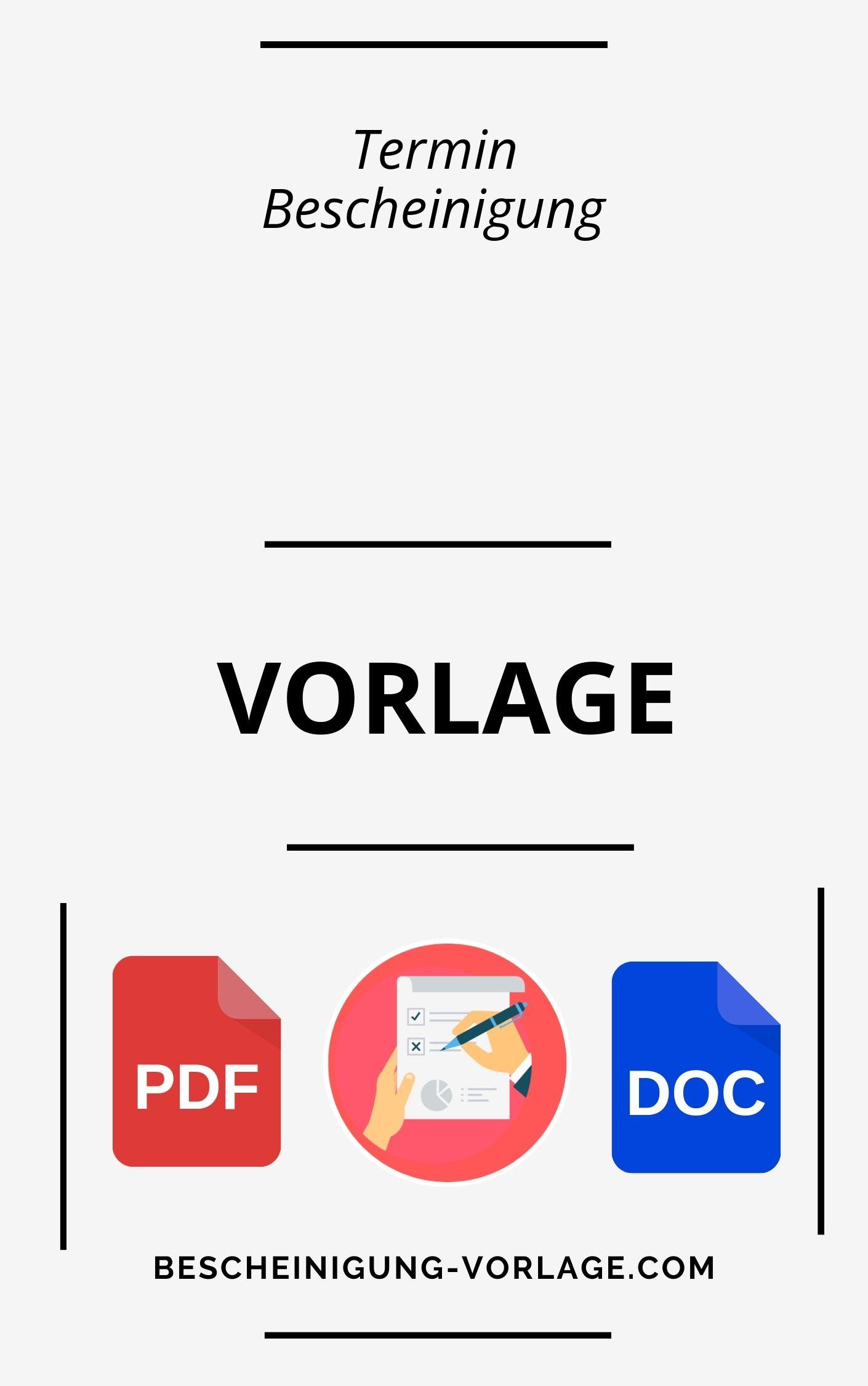 Termin Bescheinigung - Vorlage Muster